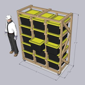 DIY Modular 3-in-1 Tote Storage Rack & With Workbench Option, Holds 43 ...