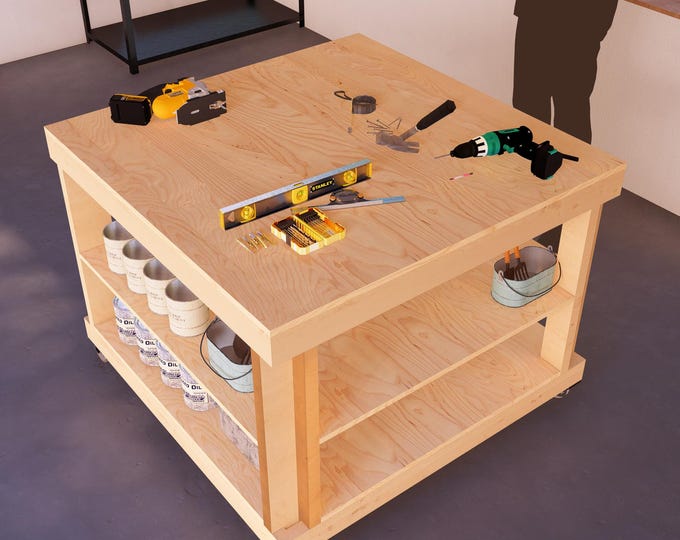 Modular Garage Workbench, Easy to Create Your Ideal Workshop DIY Wood ...