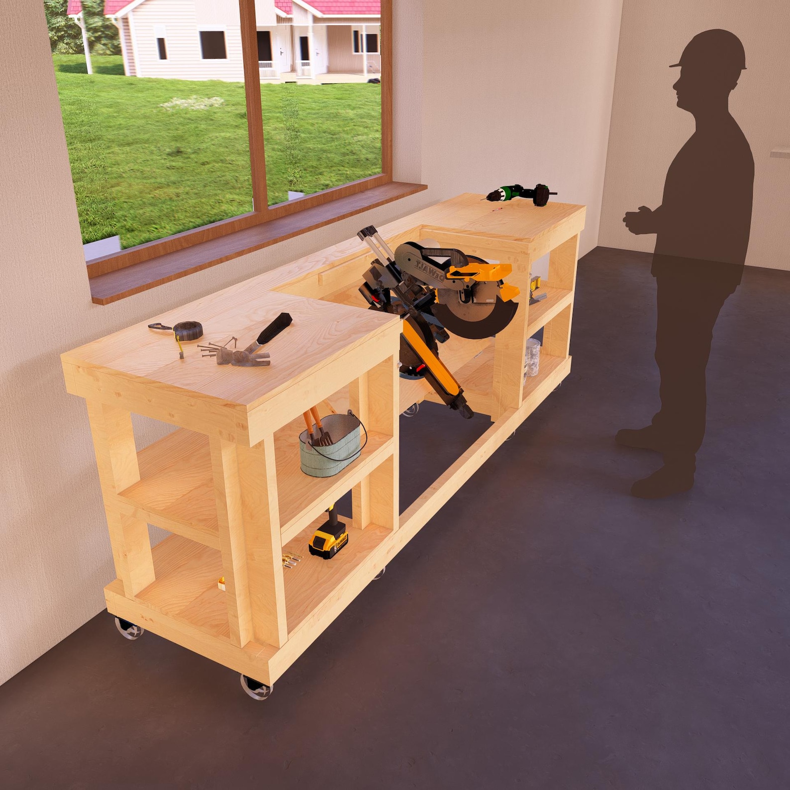 2x8 DIY Mobile Workbench Plans, the Ideal Solution for Small Areas and ...