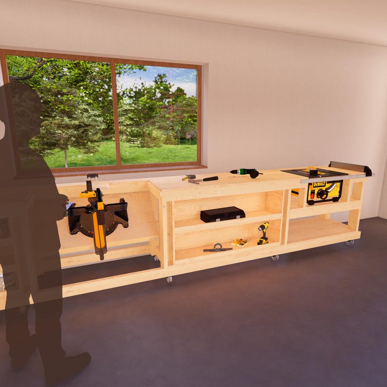 DIY Compact Workbench Plans, Space-saving 2 X 16 Workstation With ...