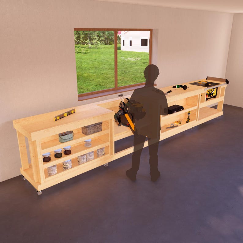 DIY Compact Workbench Plans, Space-saving 2 X 16 Workstation With ...