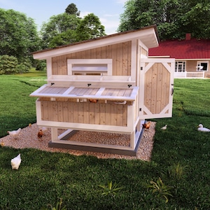 Spacious Chicken Coop Plans for 20 Chickens, 6x8 DIY Hen House With ...