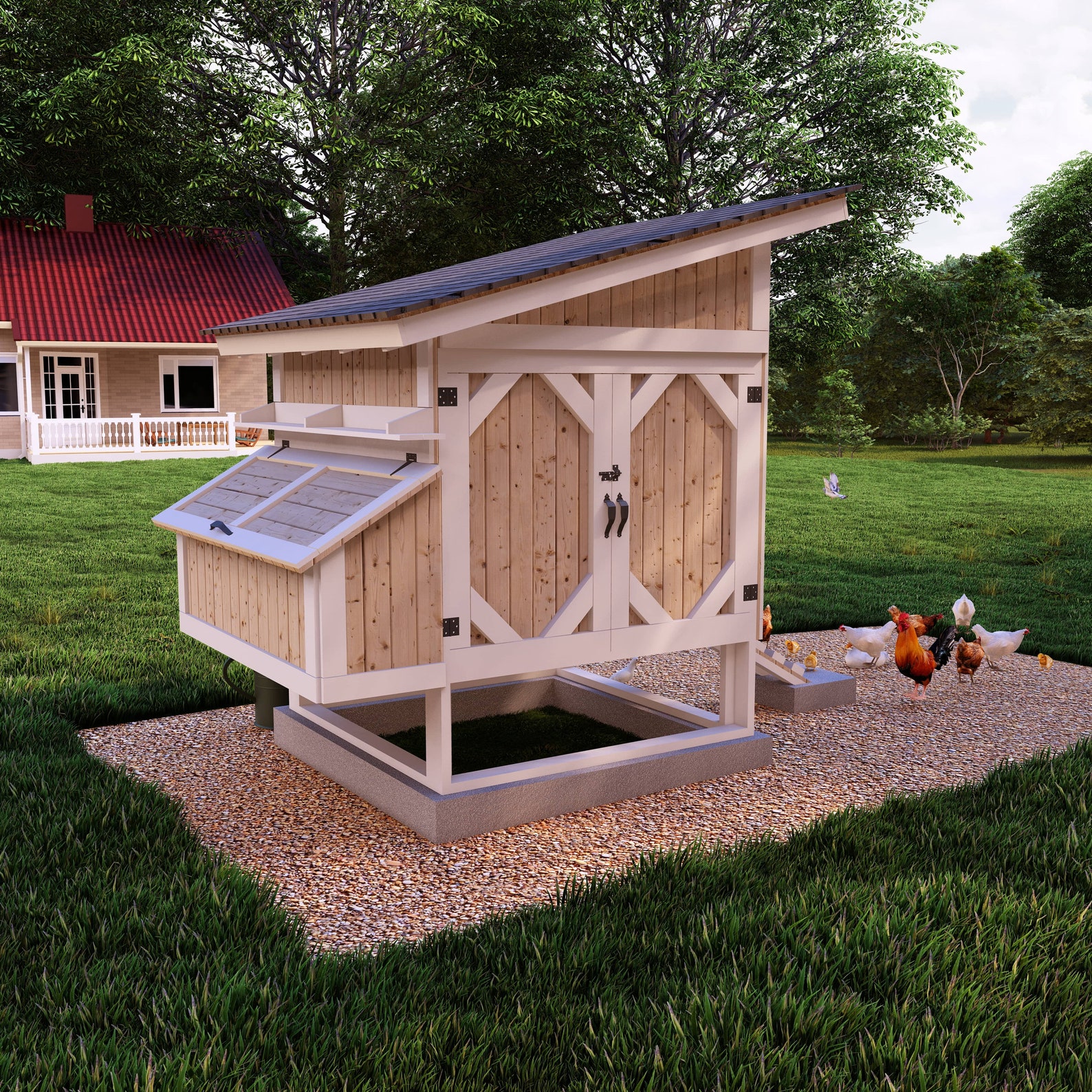 DIY 5x5 Chicken Coop Plans for 12 Chickens, Small Farm PDF Blueprint ...