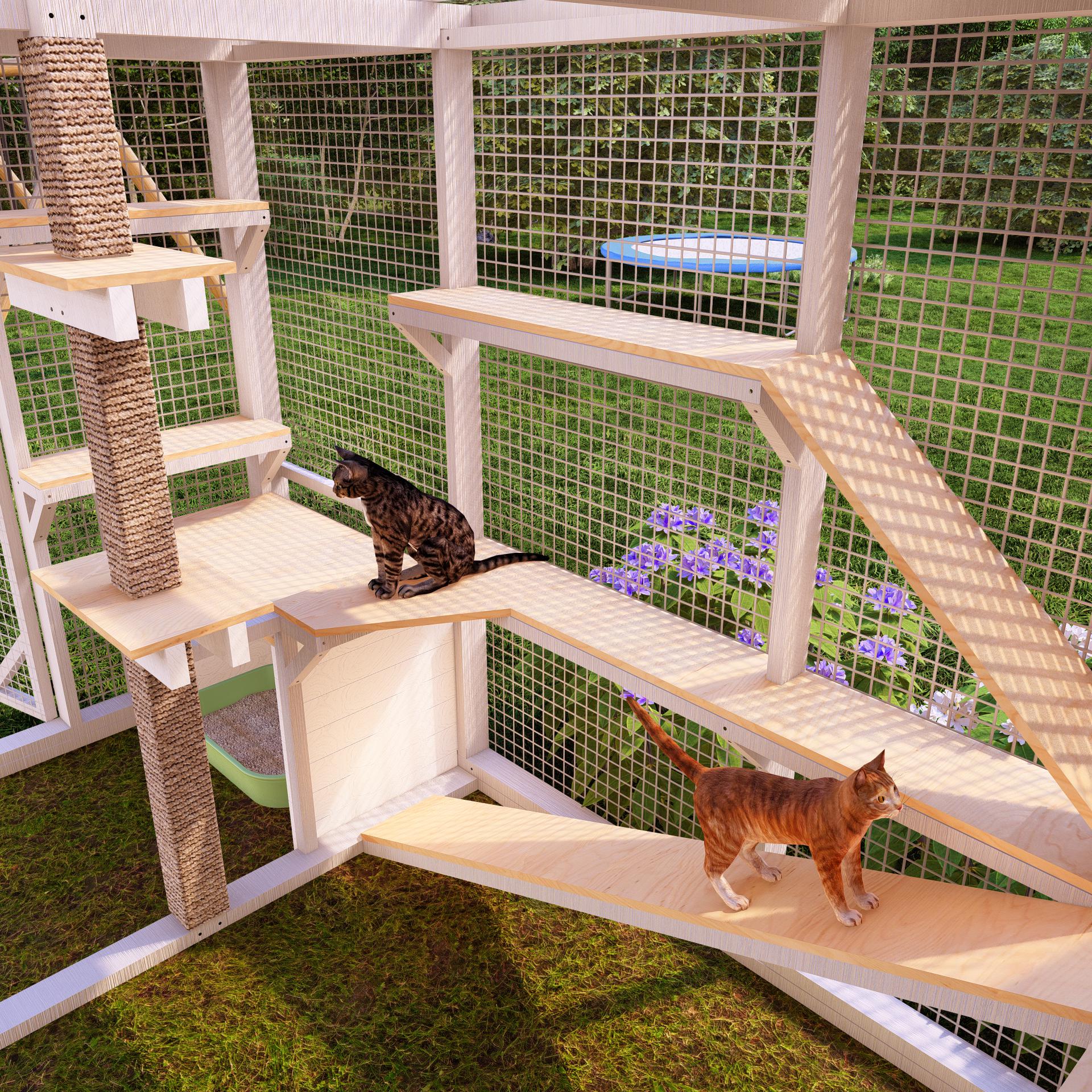 DIY 6x10 Catio Plans With Solar-ready Roof – Freestanding Outdoor Cat ...