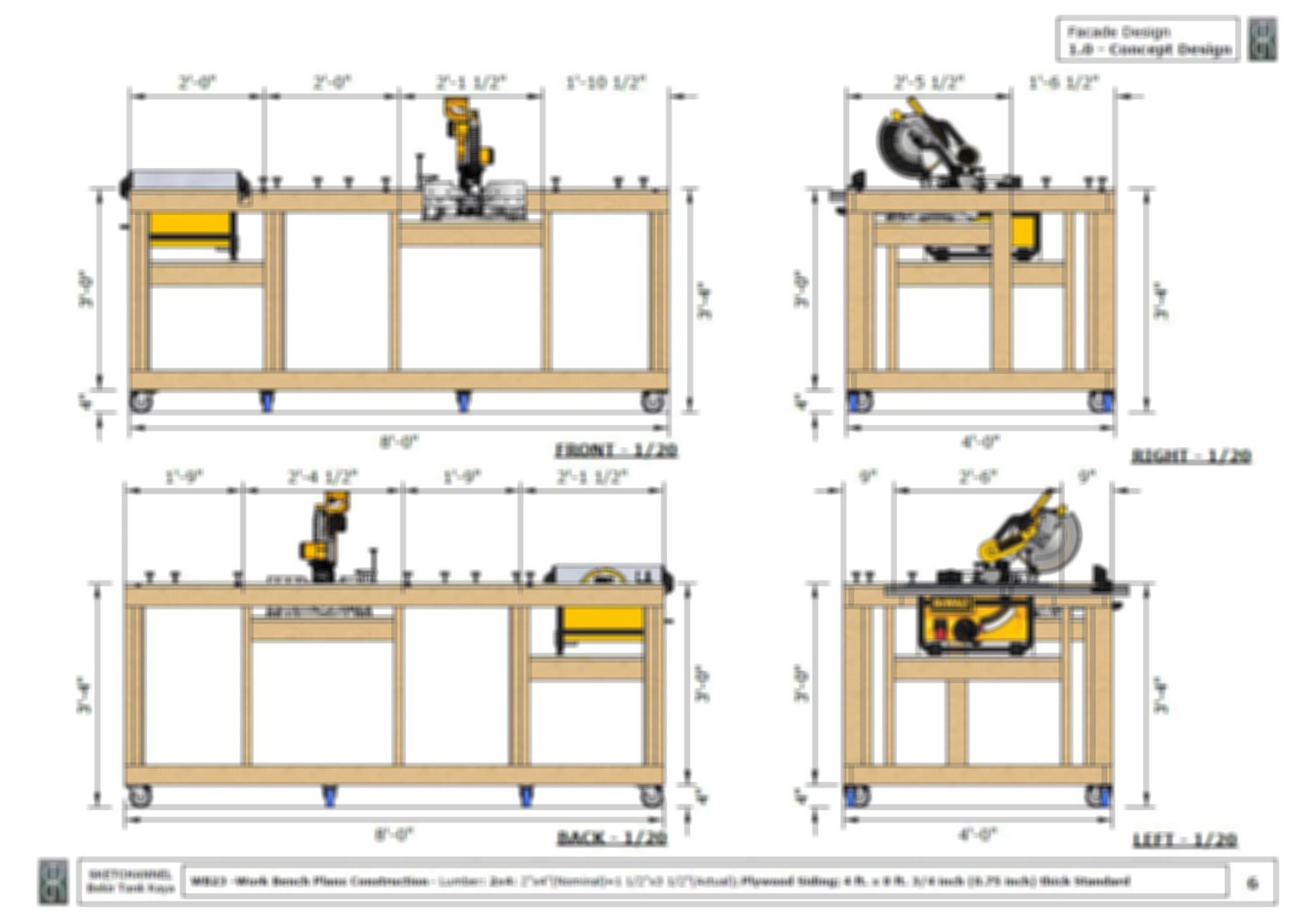 DIY 4x8 Ft Mobile Garage Workbench Plans, Miter Saw Stand Plans ...