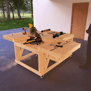 DIY Mobile Garage Workbench Plans, Versatile Station With Miter Saw ...