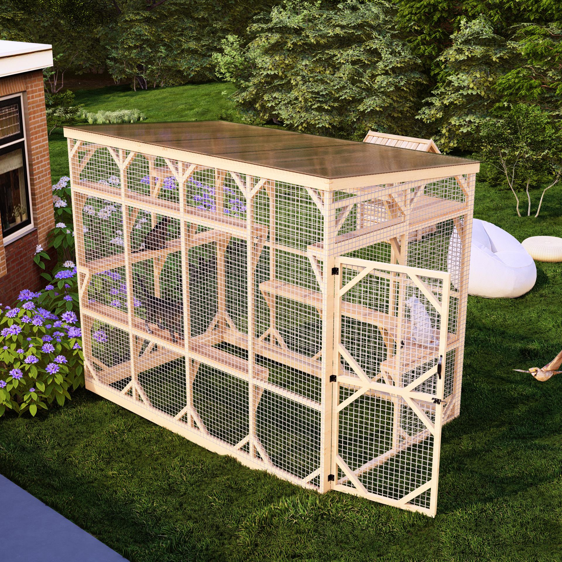 DIY Large Freestanding Catio Plans, 6x10 Ft Outdoor Cat Enclosure ...