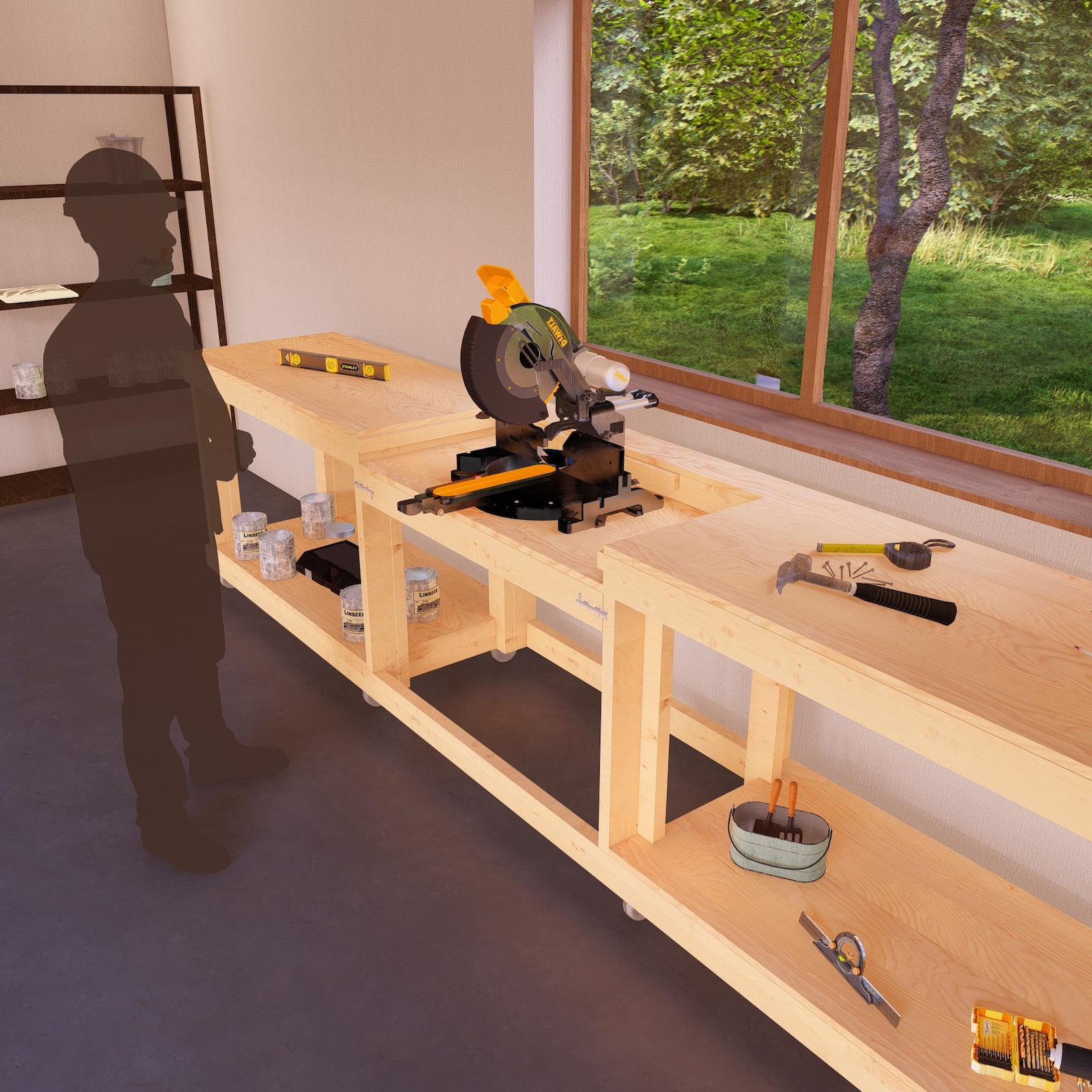 DIY Compact Workbench Plans for Small Spaces, Space-saving Design With ...