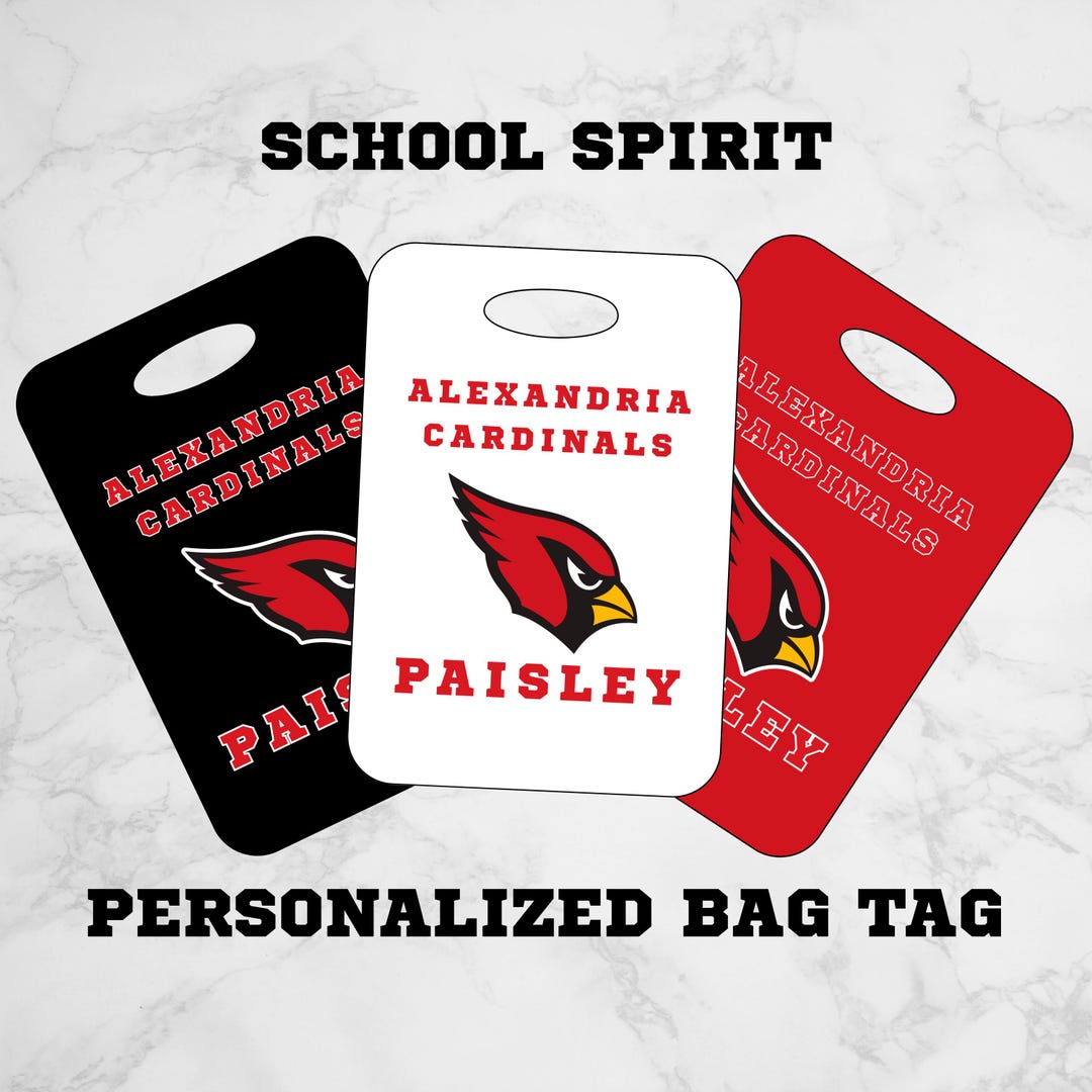 Personalized School Logo Bag Tag, Custom School Spirit Accessory - Etsy