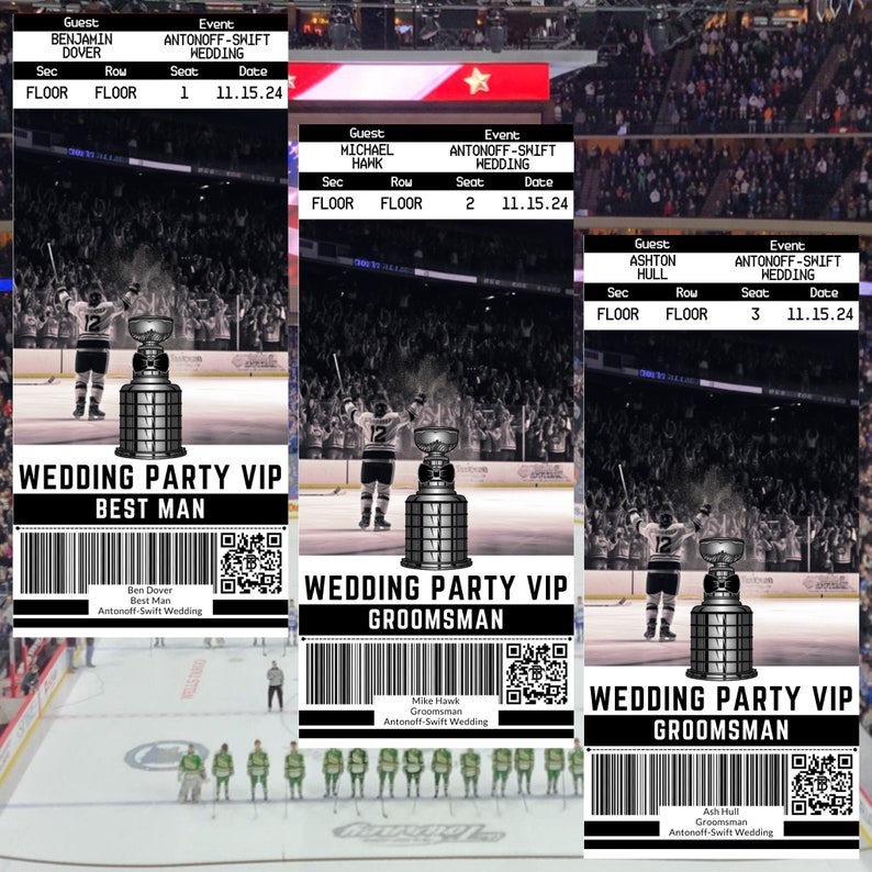 Personalized Hockey Ticket Groomsmen Proposal – NHL Style Wedding Party ...