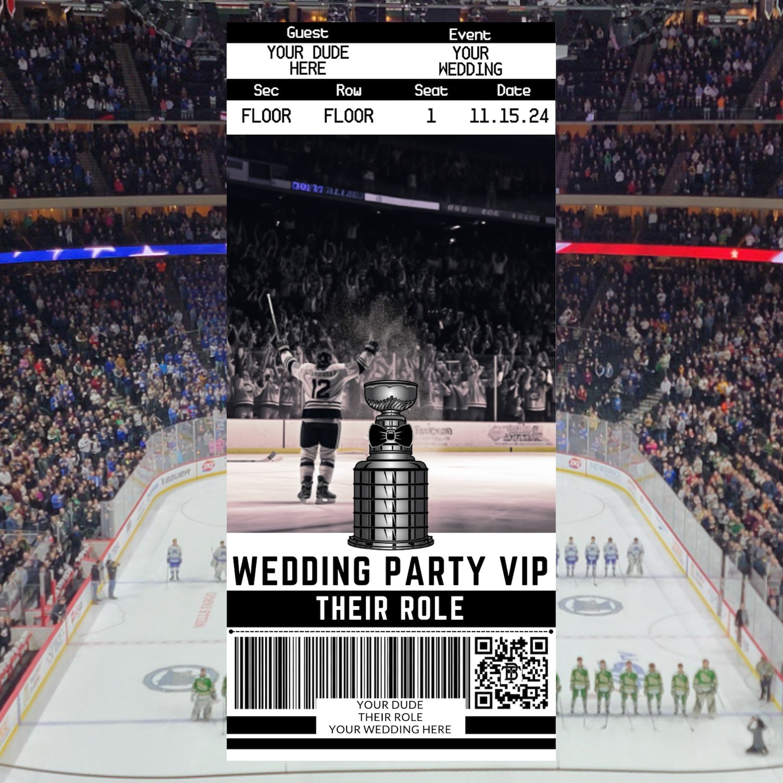 Personalized Hockey Ticket Groomsmen Proposal – NHL Style Wedding Party ...