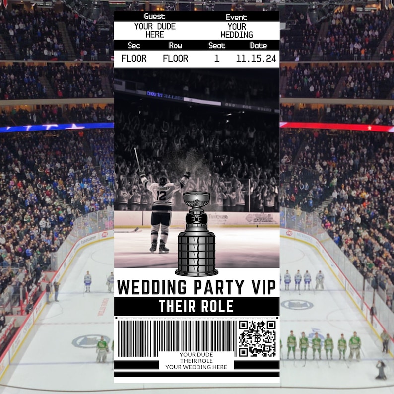 Personalized Hockey Ticket Groomsmen Proposal – NHL Style Wedding Party ...