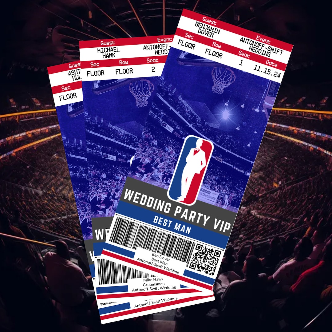 Personalized NBA Style Groomsman Proposal Ticket – Wedding Party ...