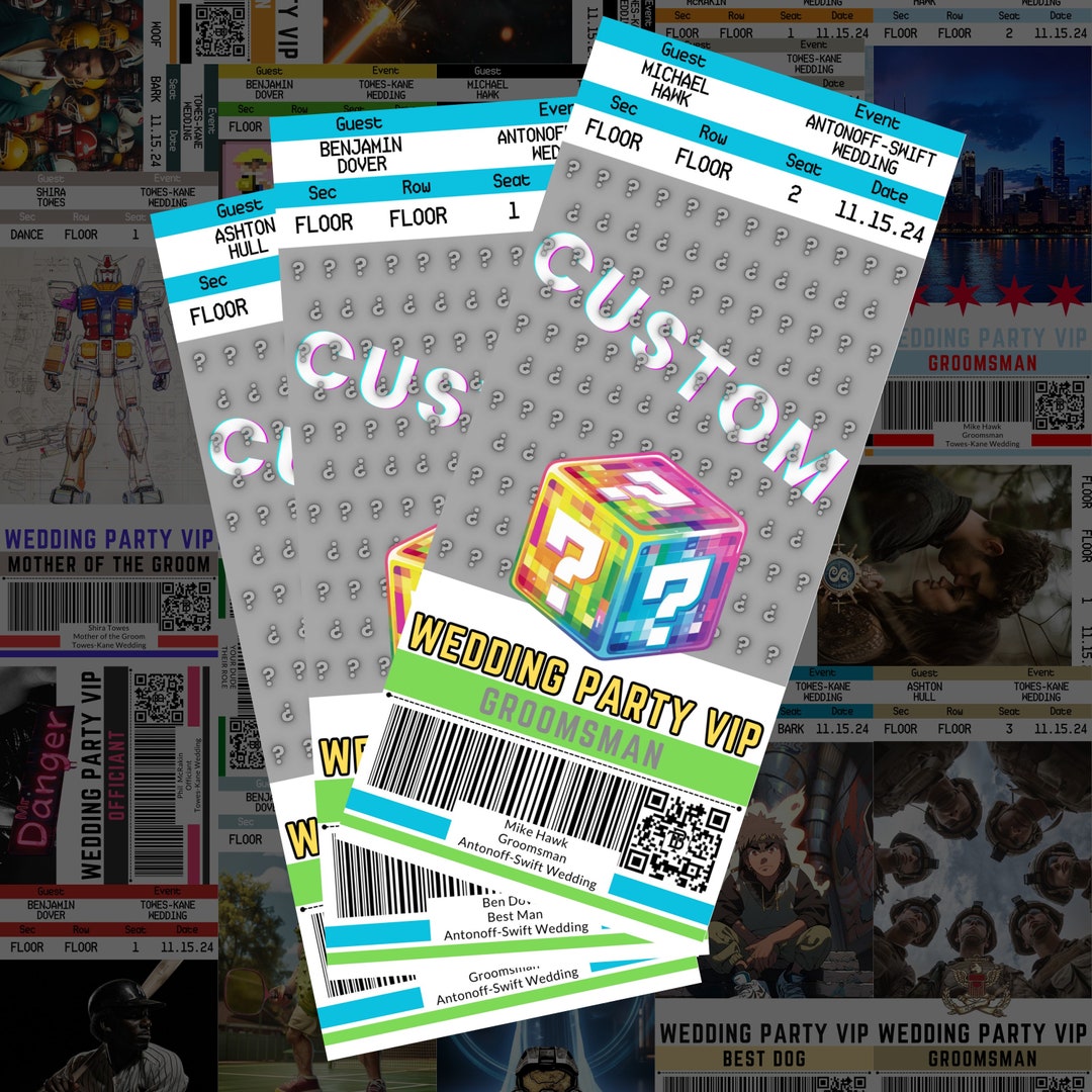 Custom Groomsmen Proposal Ticket – Personalized Color, Logo, Wedding ...