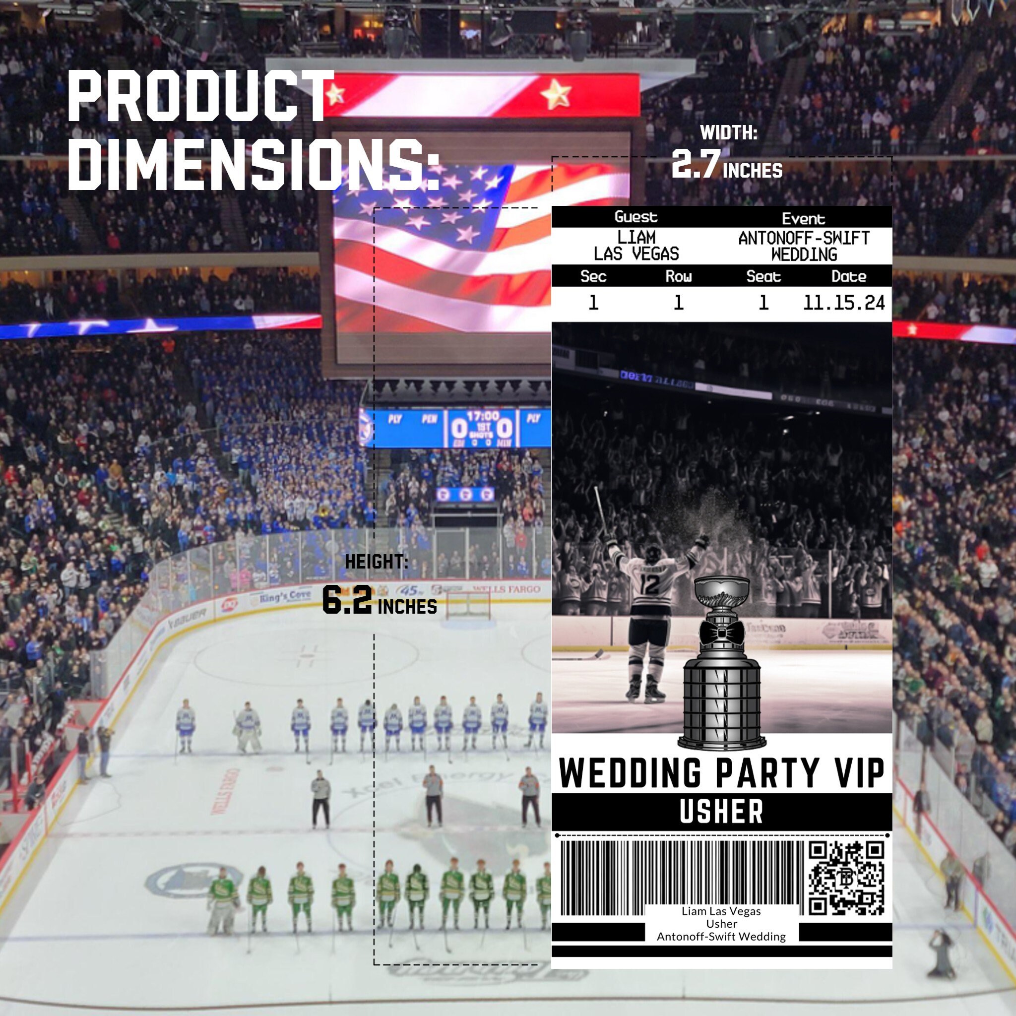 Personalized Hockey Ticket Groomsmen Proposal – NHL Style Wedding Party ...