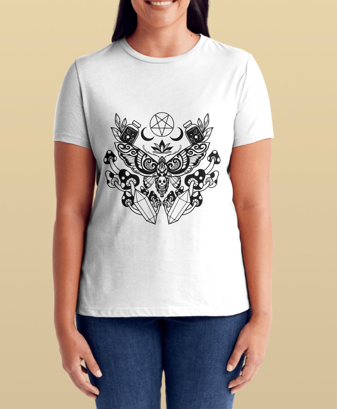 Witch Moth Pentagram SVG PDF PNG - Etsy