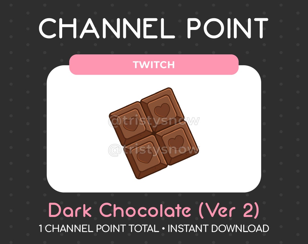 1 Dark Chocolate Bar Channel Point/emote for Twitch, Youtube, Discord ...