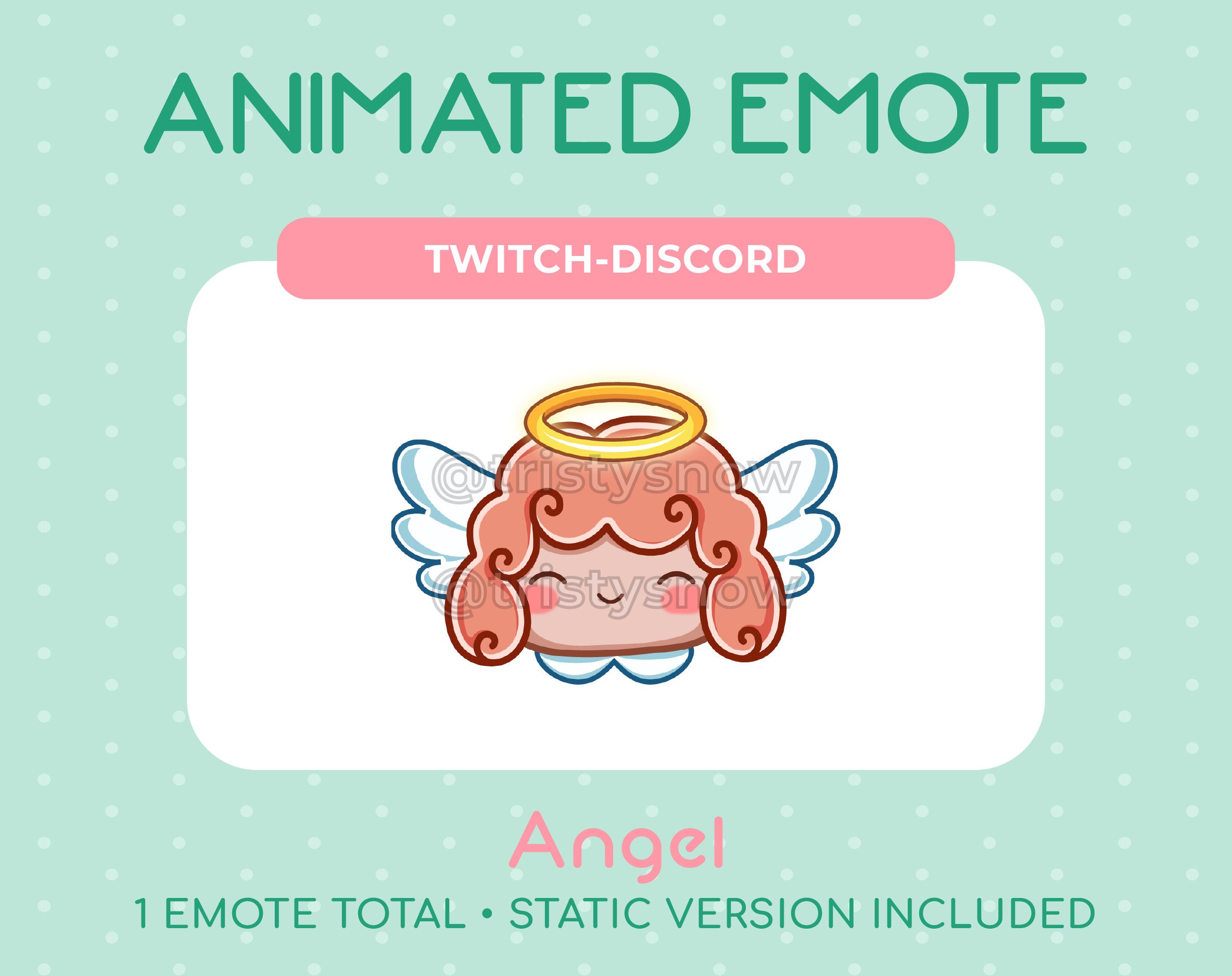 1 Animated Christmas Angel Emote static Version Included for Twitch ...