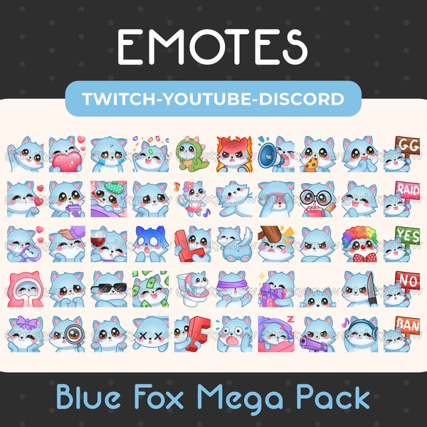 Blue Fox Twitch Emote - Etsy