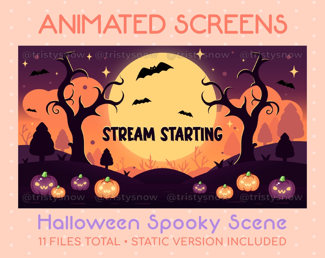 Animated + Static Halloween Spooky Scene Stream Screens for Twitch ...