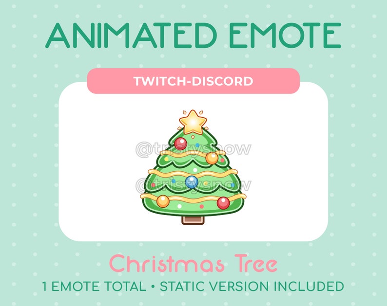 1 Animated Christmas Tree Emote static Version Included for Twitch ...