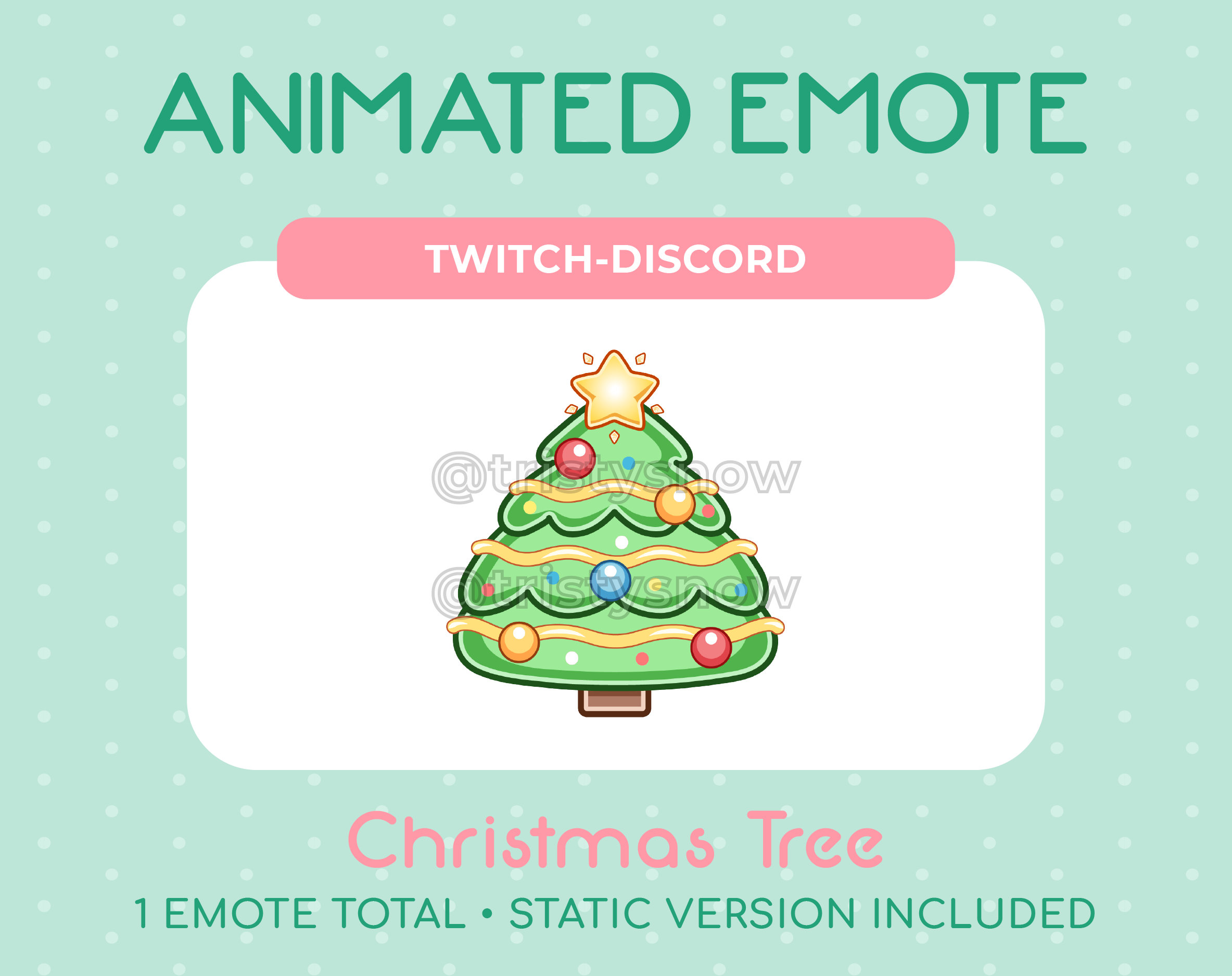 1 Animated Christmas Tree Emote static Version Included for Twitch ...