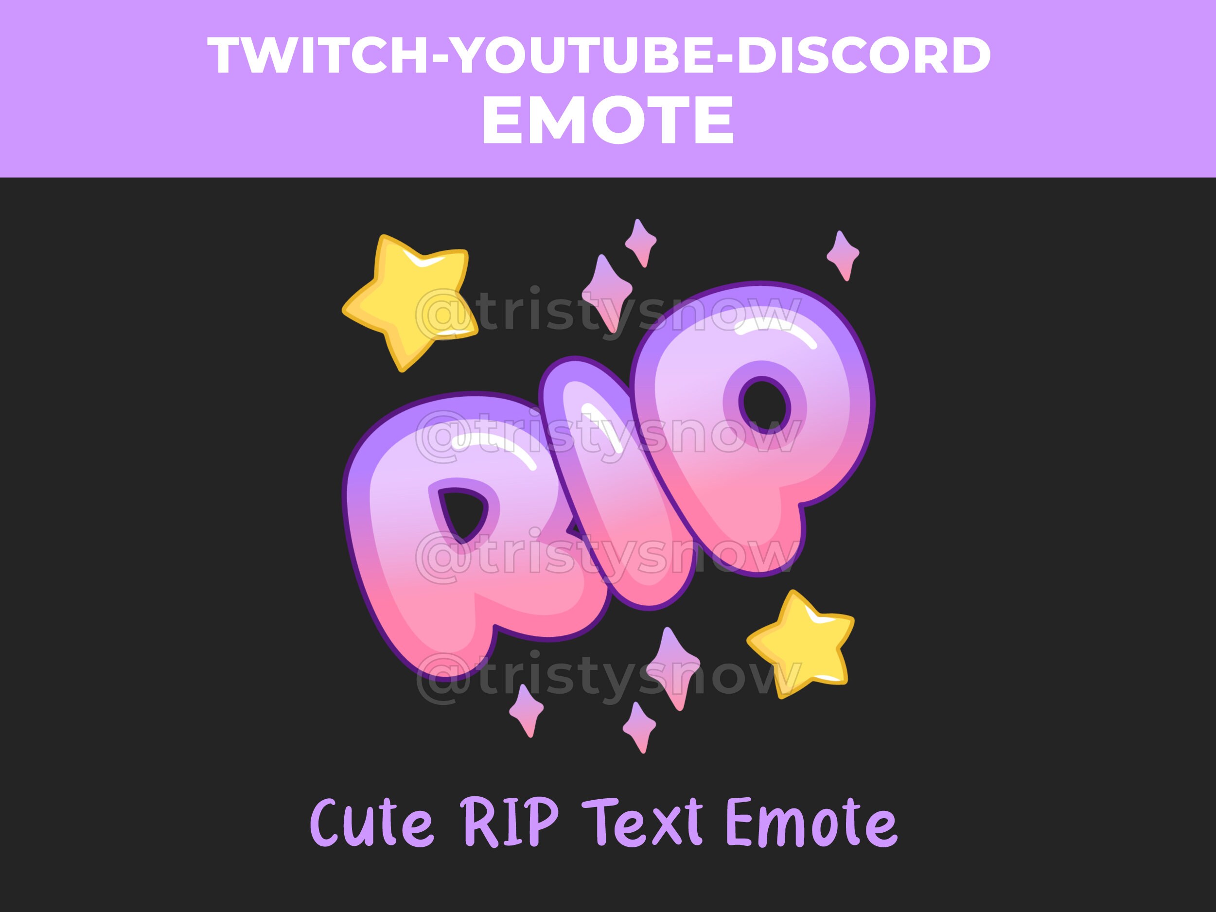 1 Cute Pink/purple RIP Emote for Twitch Youtube Discord - Etsy