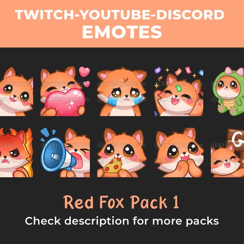 10 Fox Twitch Emotes Pack 3 - Etsy