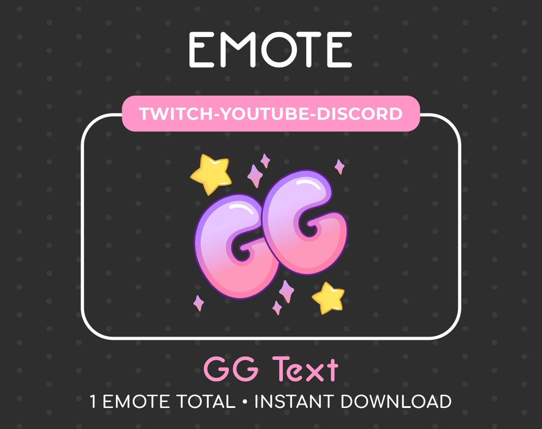 1 Cute Pink/purple GG Emote for Twitch, Youtube, Discord, Stream ...