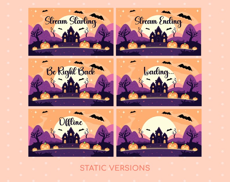 Animated Static Halloween Spooky Scene Stream Screens for Twitch ...