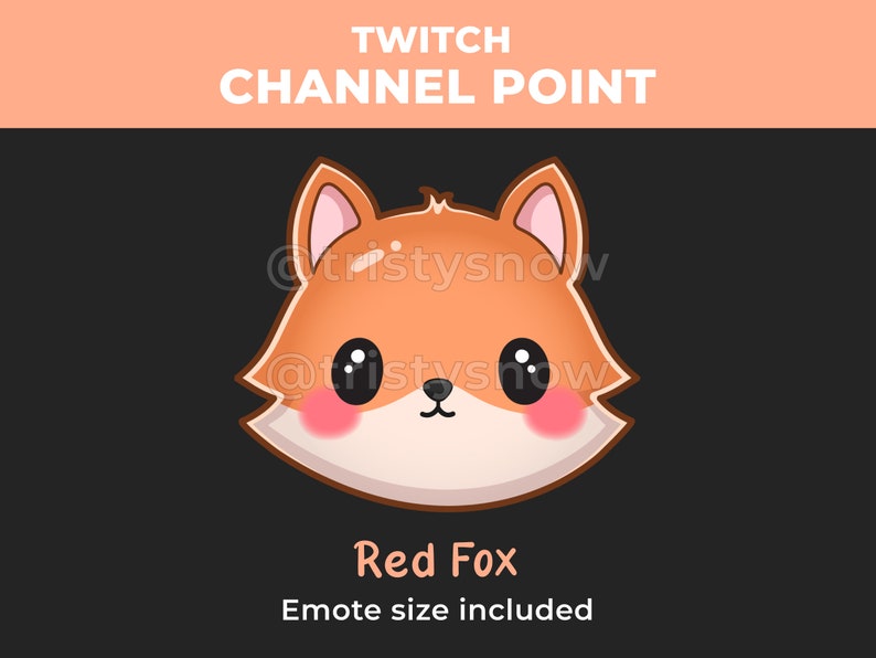 1 Cute Red Fox Channel Point/emote for Twitch Youtube - Etsy