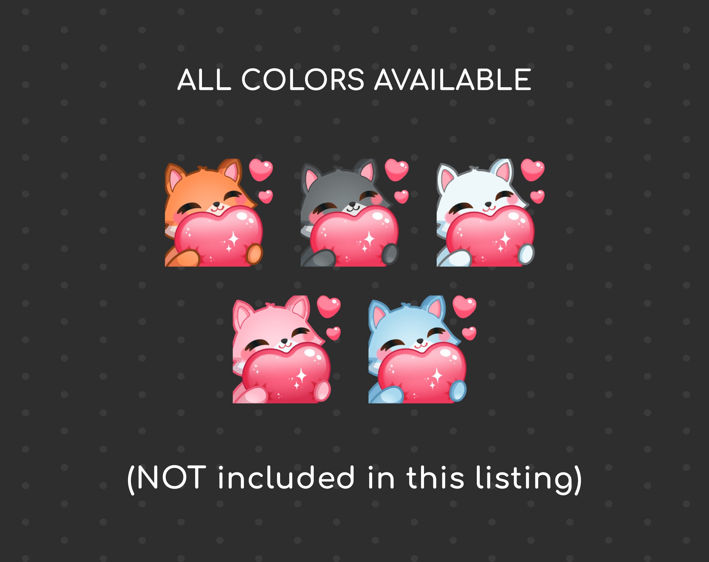 10 Cute Shadow Fox Emotes pack 5 for Twitch, Youtube, Discord, Stream ...