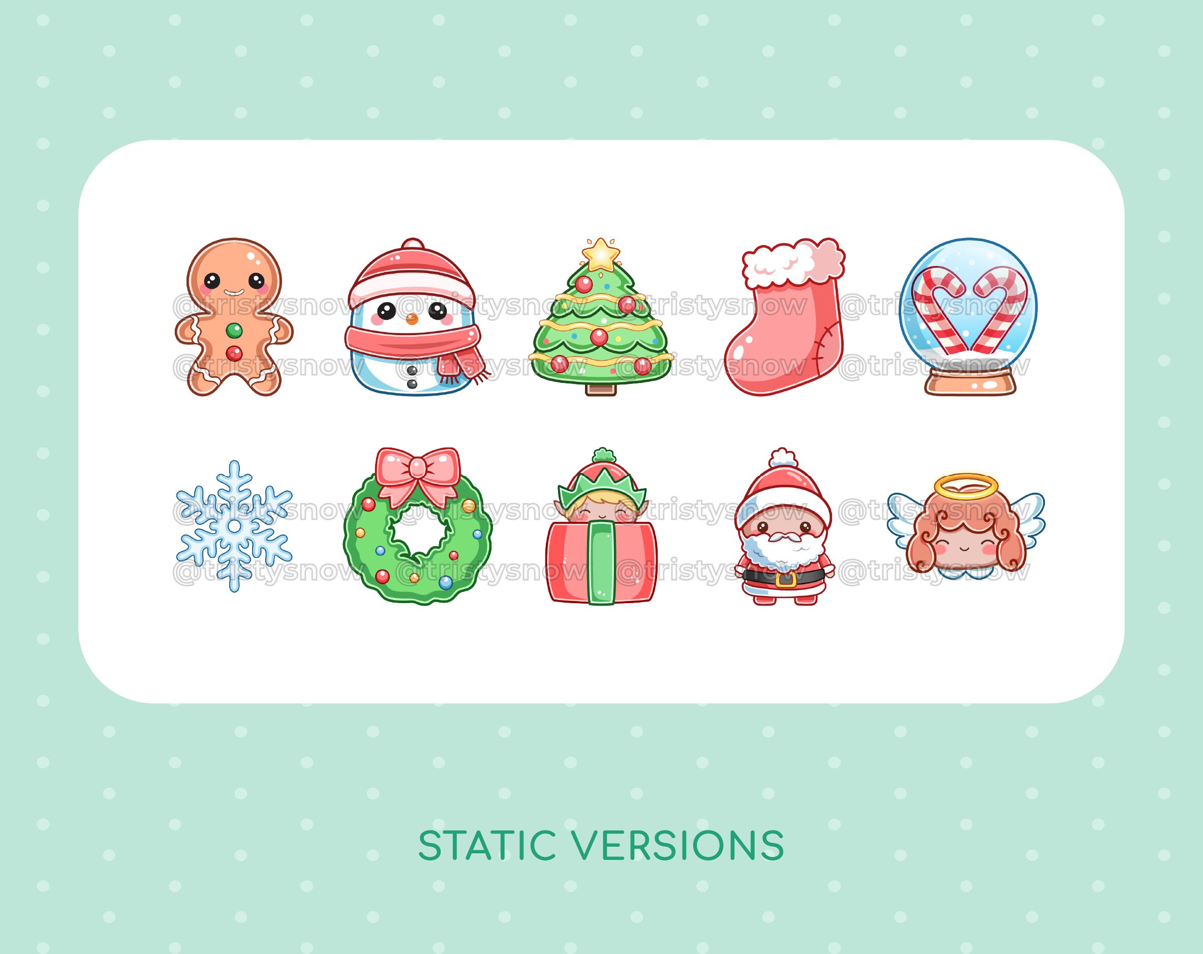 10 Animated Static Christmas Elements Overlay Decoration - Etsy