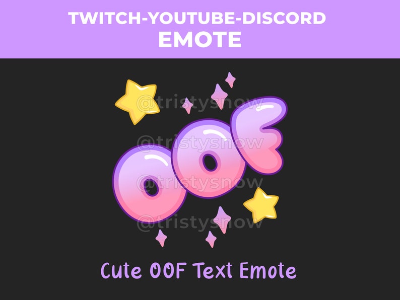 1 Cute Pink/purple OOF Emote for Twitch Youtube Discord - Etsy
