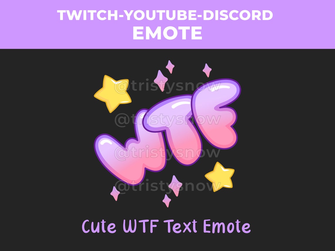 1 Cute Pink/purple WTF Emote for Twitch Youtube Discord - Etsy