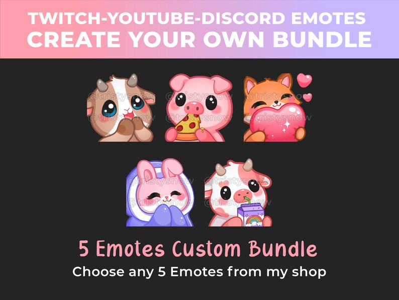 Create Your Own Bundle 5 Emotes for Twitch Youtube - Etsy