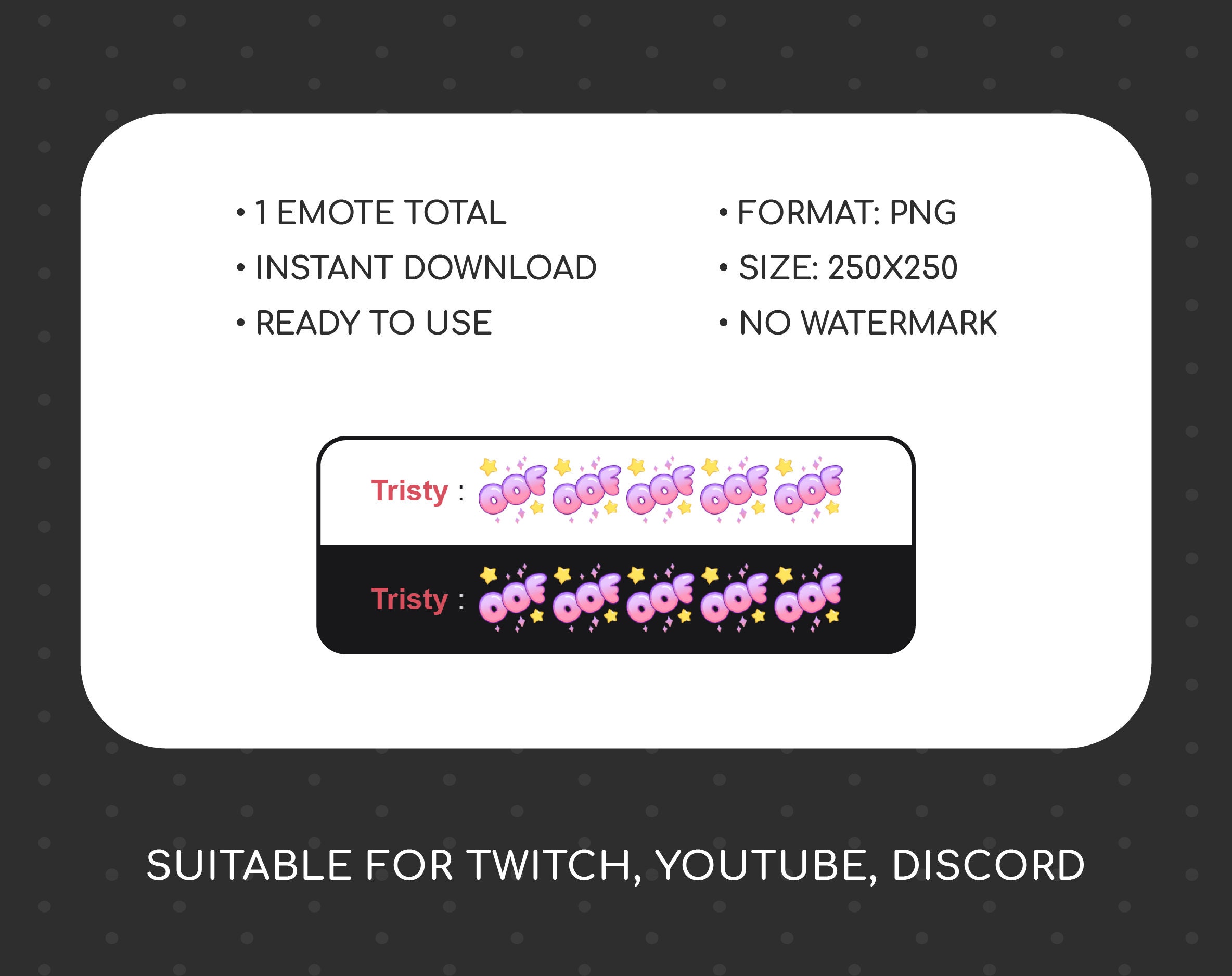 1 Cute Pink/purple OOF Emote for Twitch, Youtube, Discord, Stream ...