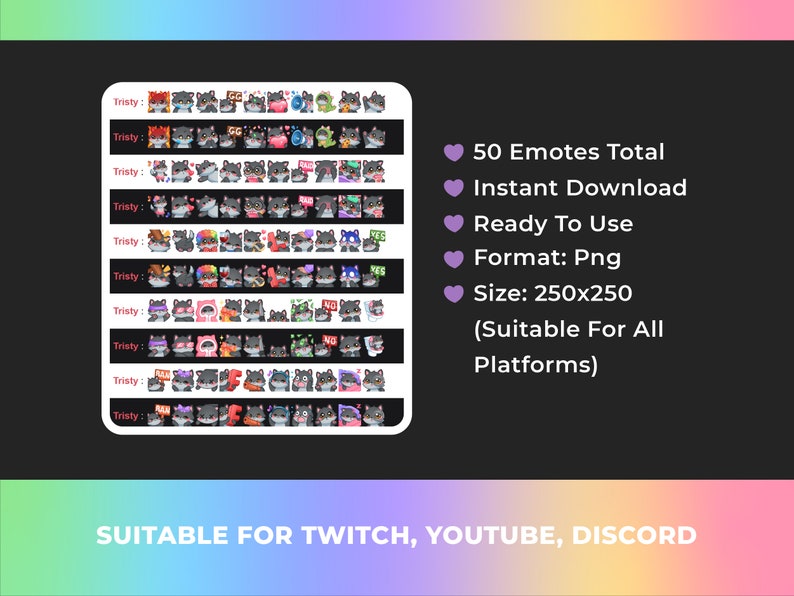 50 Cute Shadow Fox Emotes Mega Pack for Twitch Youtube - Etsy