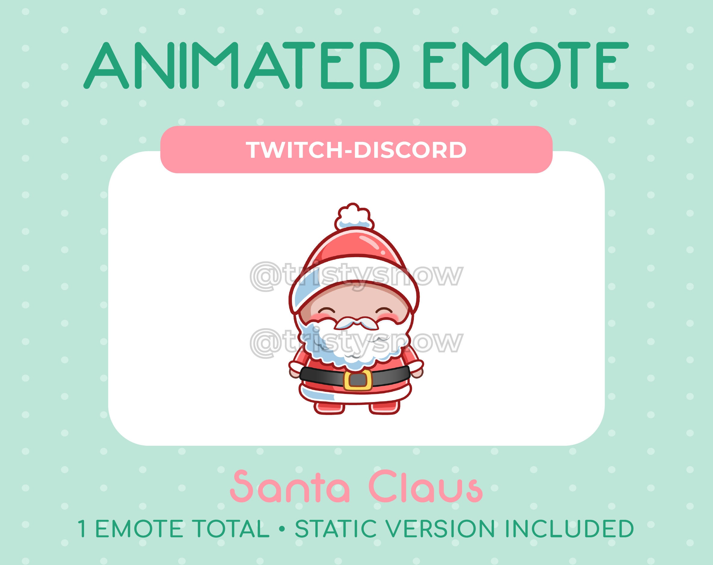 1 Animated Christmas Santa Claus Emote (static Version Included) for ...