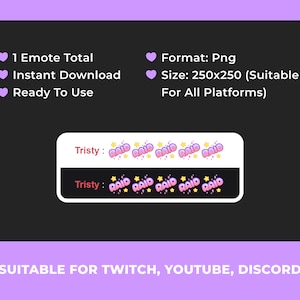 1 Cute Pink/purple RAID Emote for Twitch Youtube Discord - Etsy