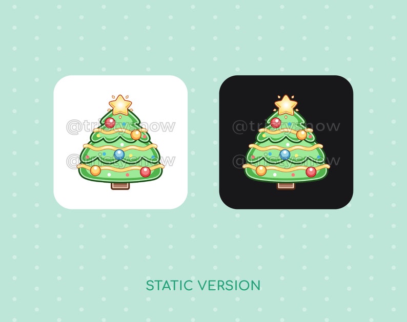 1 Animated Christmas Tree Emote static Version Included for Twitch ...