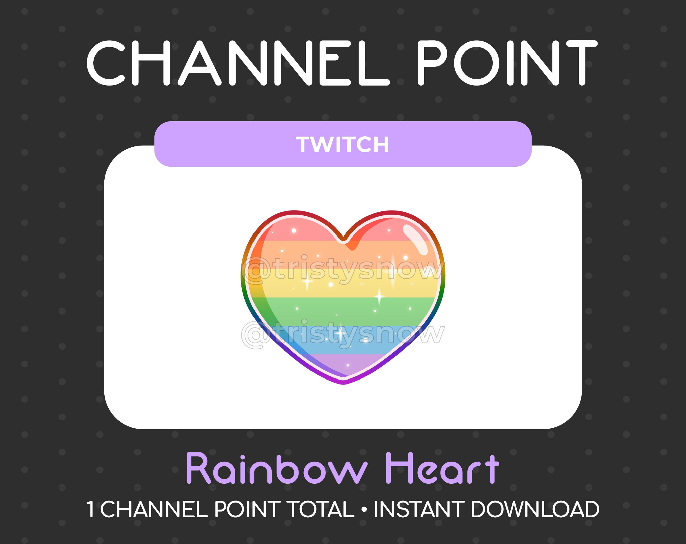 1 Cute Rainbow Heart Channel Point/emote for Twitch Youtube - Etsy