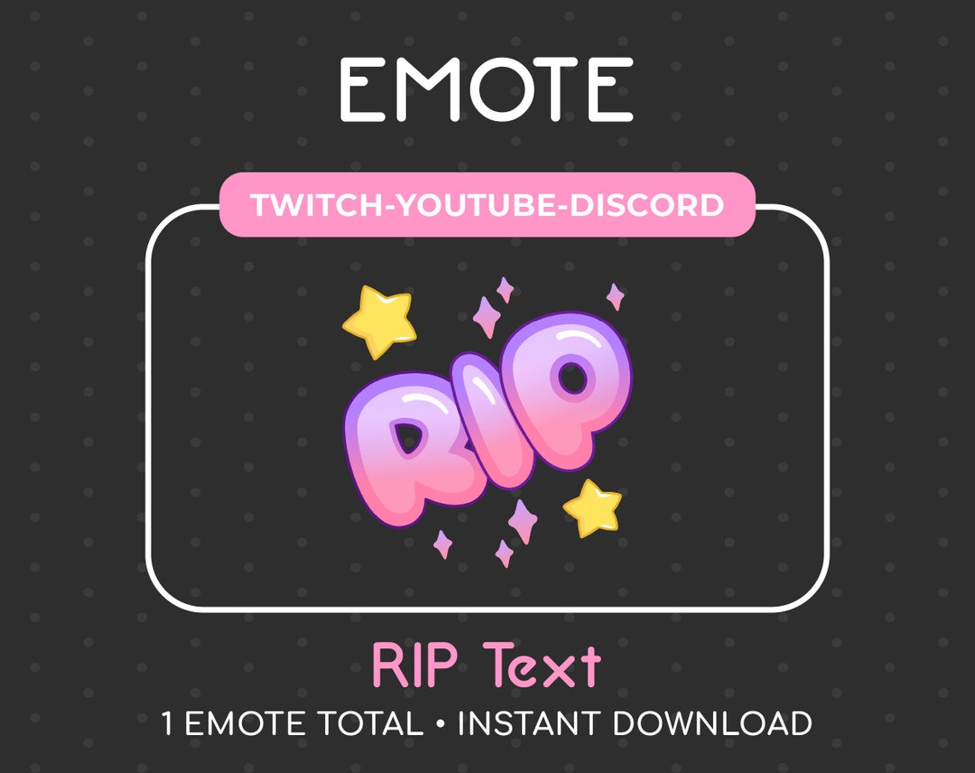 1 Cute Pink/purple RIP Emote for Twitch, Youtube, Discord, Stream ...