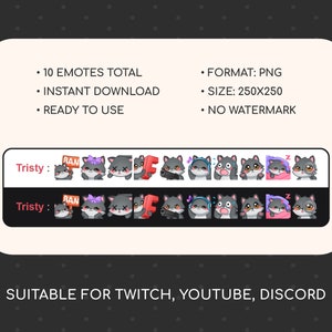 10 Cute Shadow Fox Emotes pack 5 for Twitch, Youtube, Discord, Stream ...