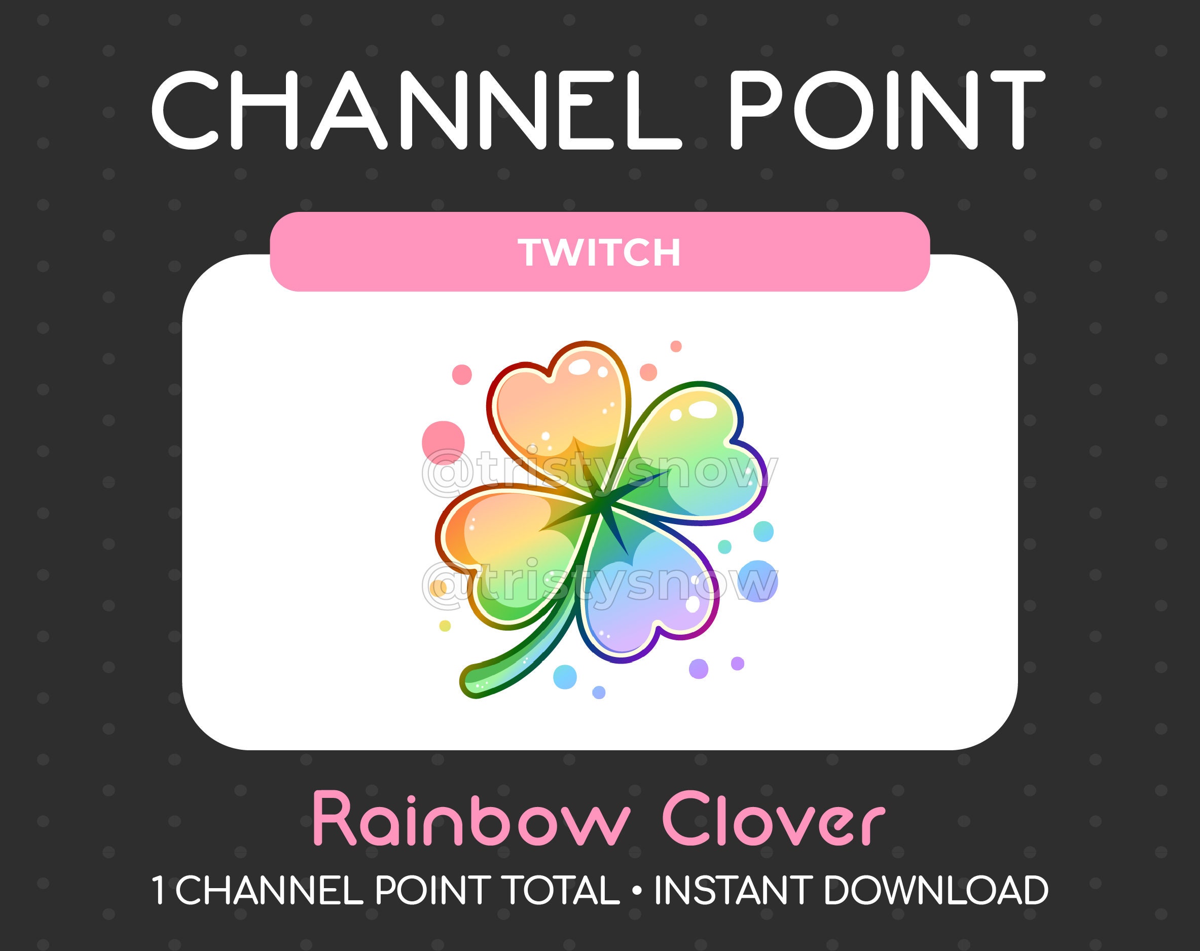 1 Rainbow Four Leaf Clover Channel Point/emote for Twitch, Youtube ...