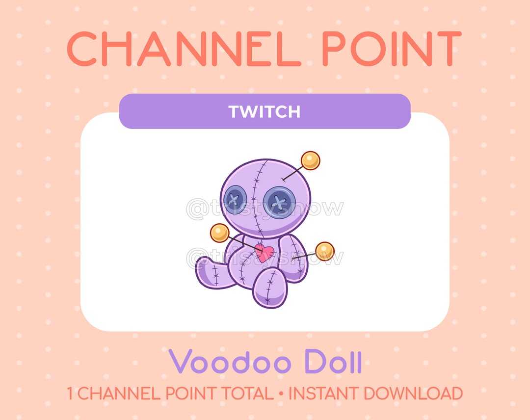 1 Cute Purple Witch Voodoo Doll Channel Point/emote for Twitch, Youtube ...
