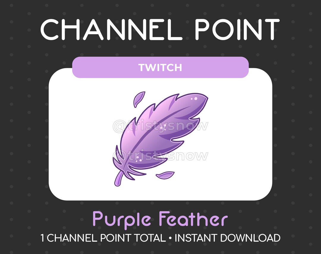 1 Cute Purple Feather Channel Point/emote for Twitch, Youtube, Discord ...
