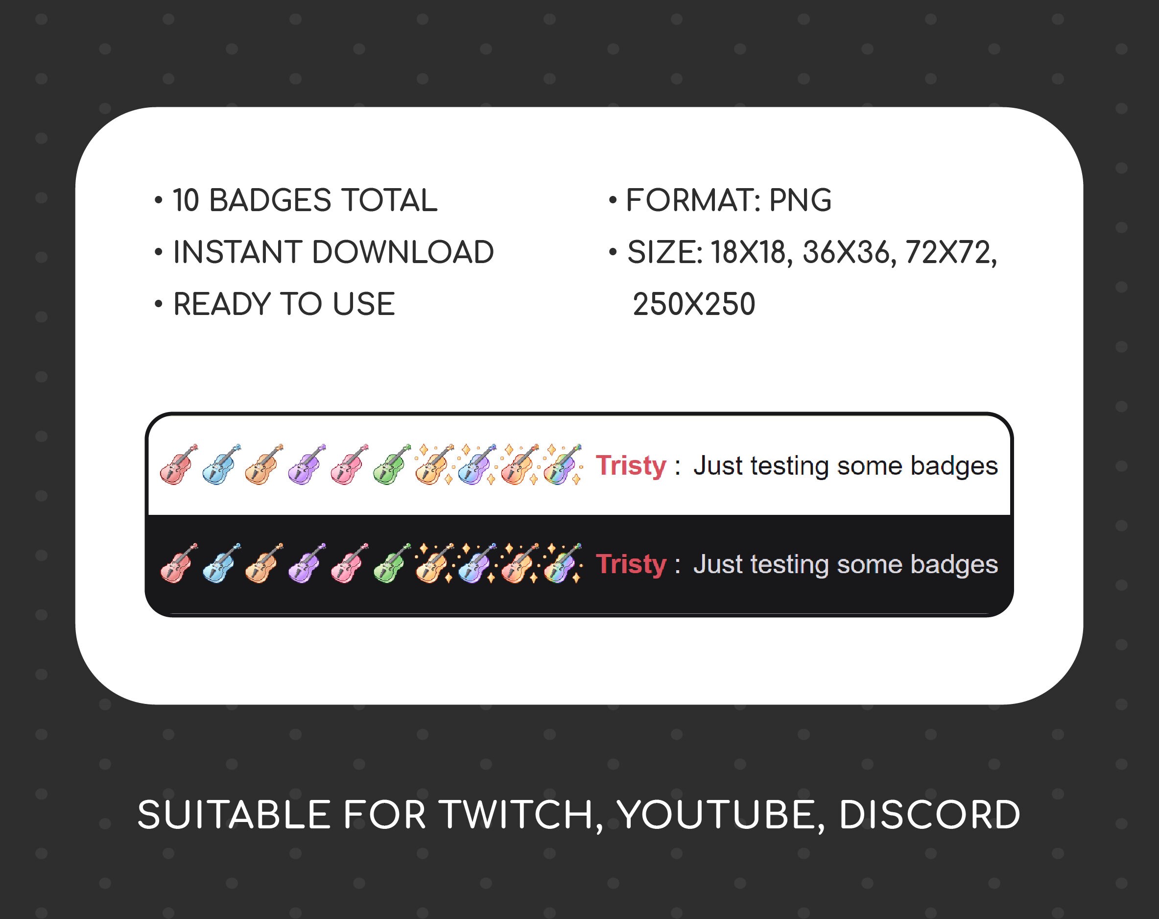 10 Cello/violin Sub/bit Badges/emotes for Twitch, Youtube, Discord ...