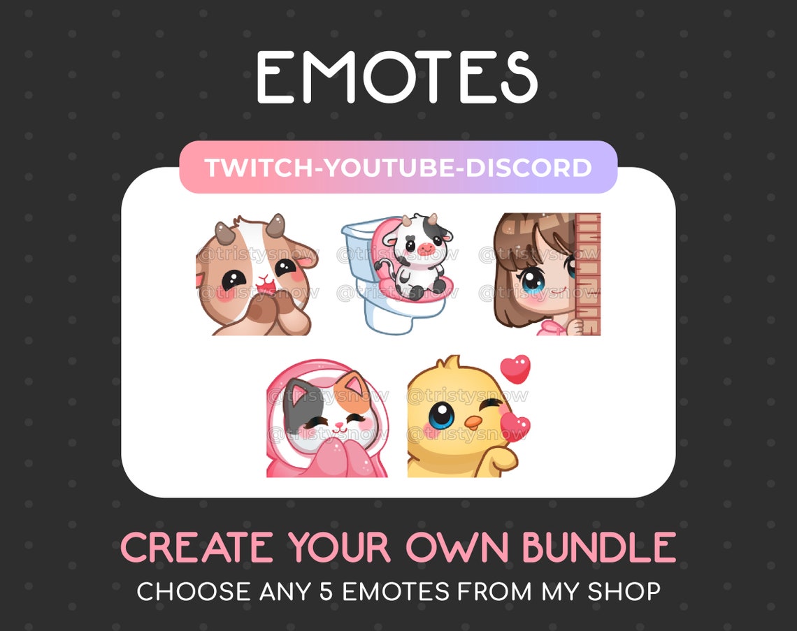 Create Your Own Bundle 5 Emotes for Twitch, Youtube, Discord, Stream ...