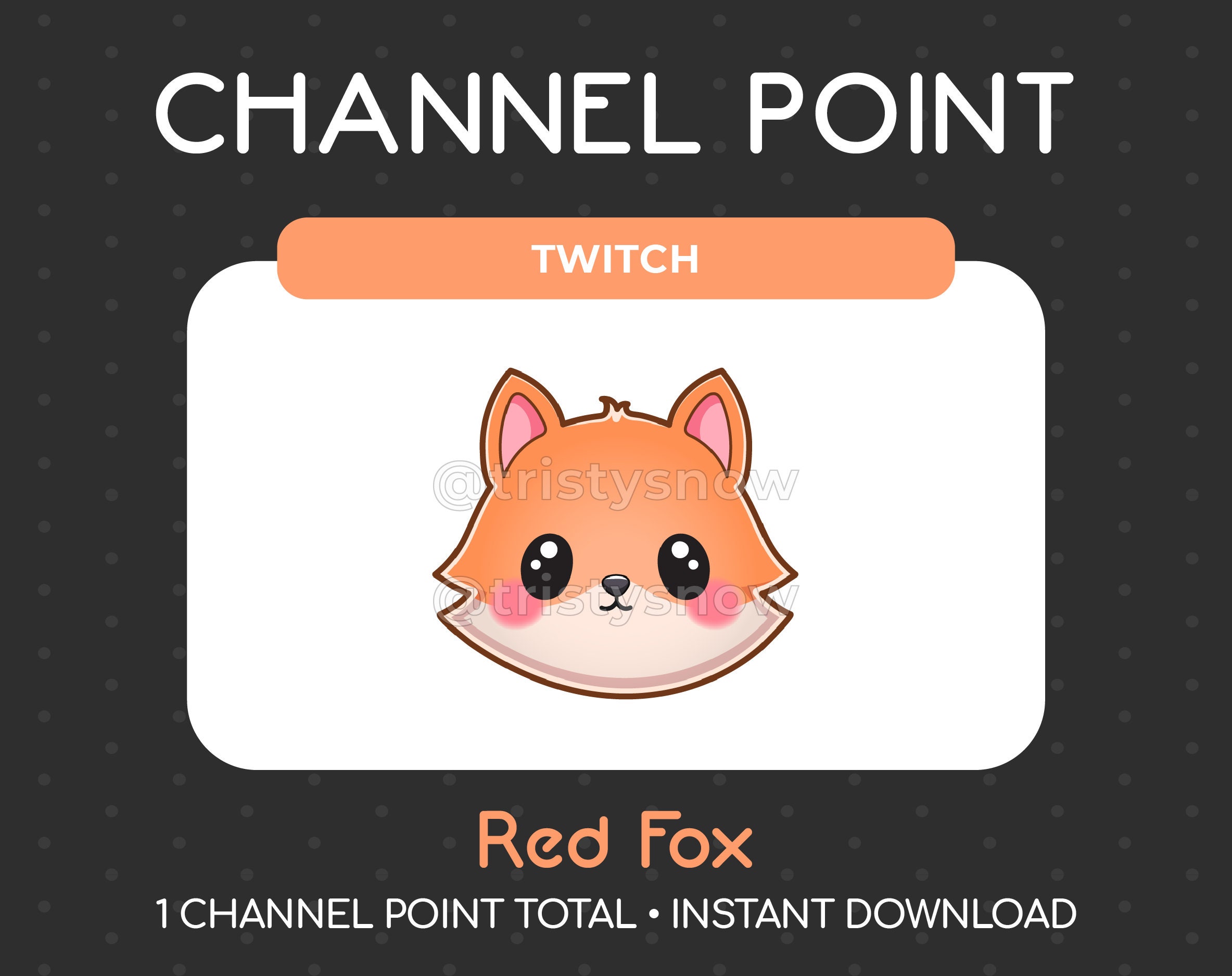 1 Cute Red Fox Channel Point/emote for Twitch, Youtube, Discord, Stream ...